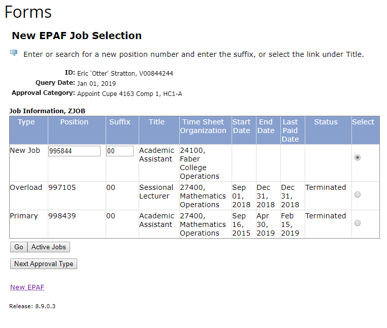 CUPE 4163 Comp1 online appointment form - University of Victoria
