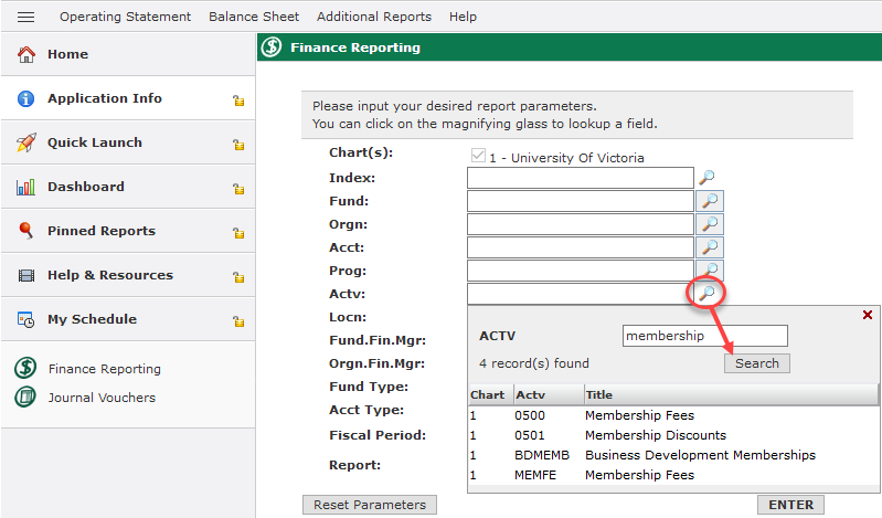 Fast activity code search - University of Victoria